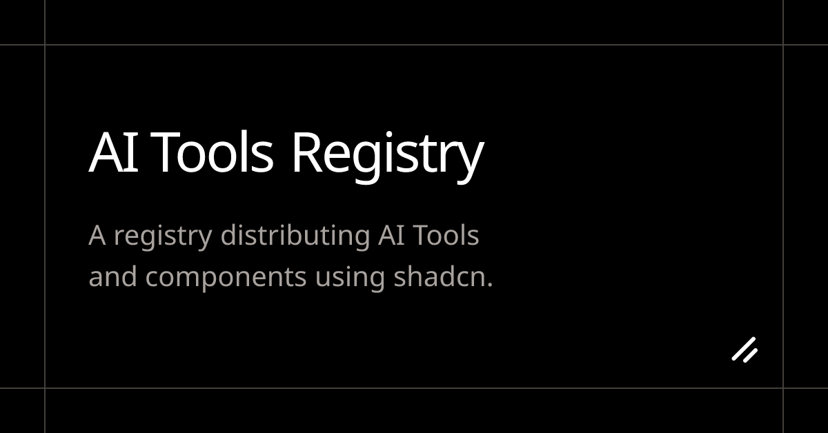 AI Tools Registry | A registry distributing AI Tools and components ...